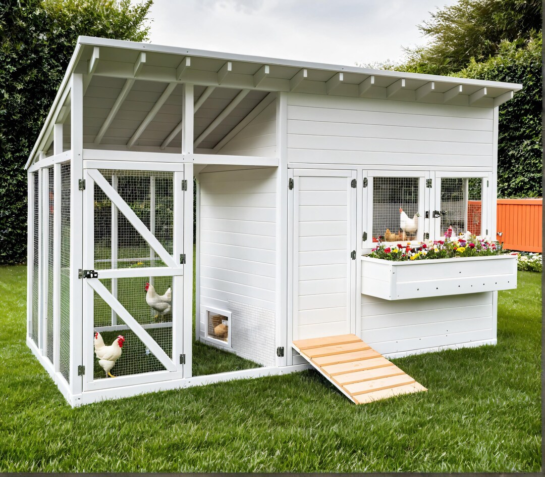Modern Chicken Coop Plans 12-16 Chickens DIY Woodworking Plans PDF ...