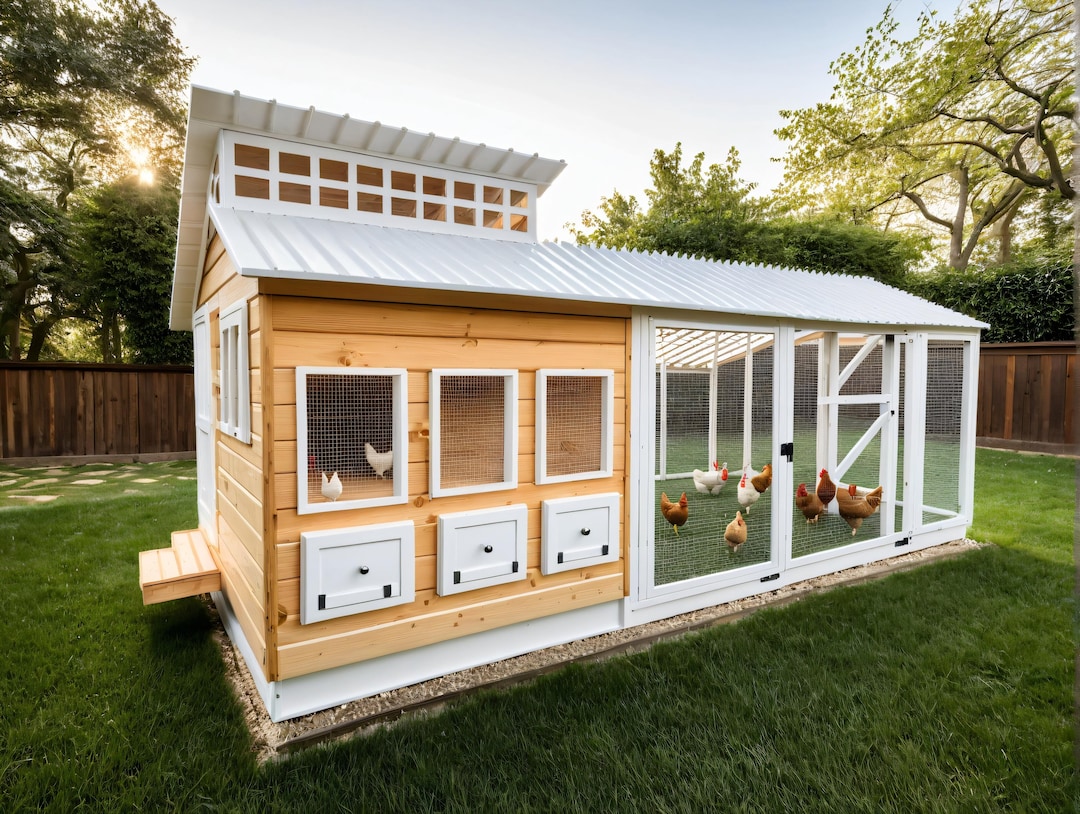 Modern Chicken Coop Plans 16-20 Chickens DIY Woodworking Plans PDF ...