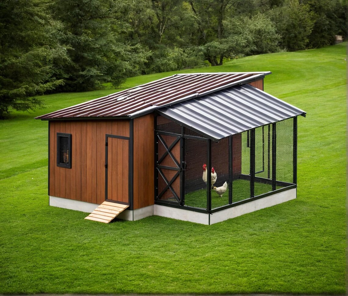 Modern Farmhouse Chicken Coop Plans for 20-25 Chickens | Large Walk in ...