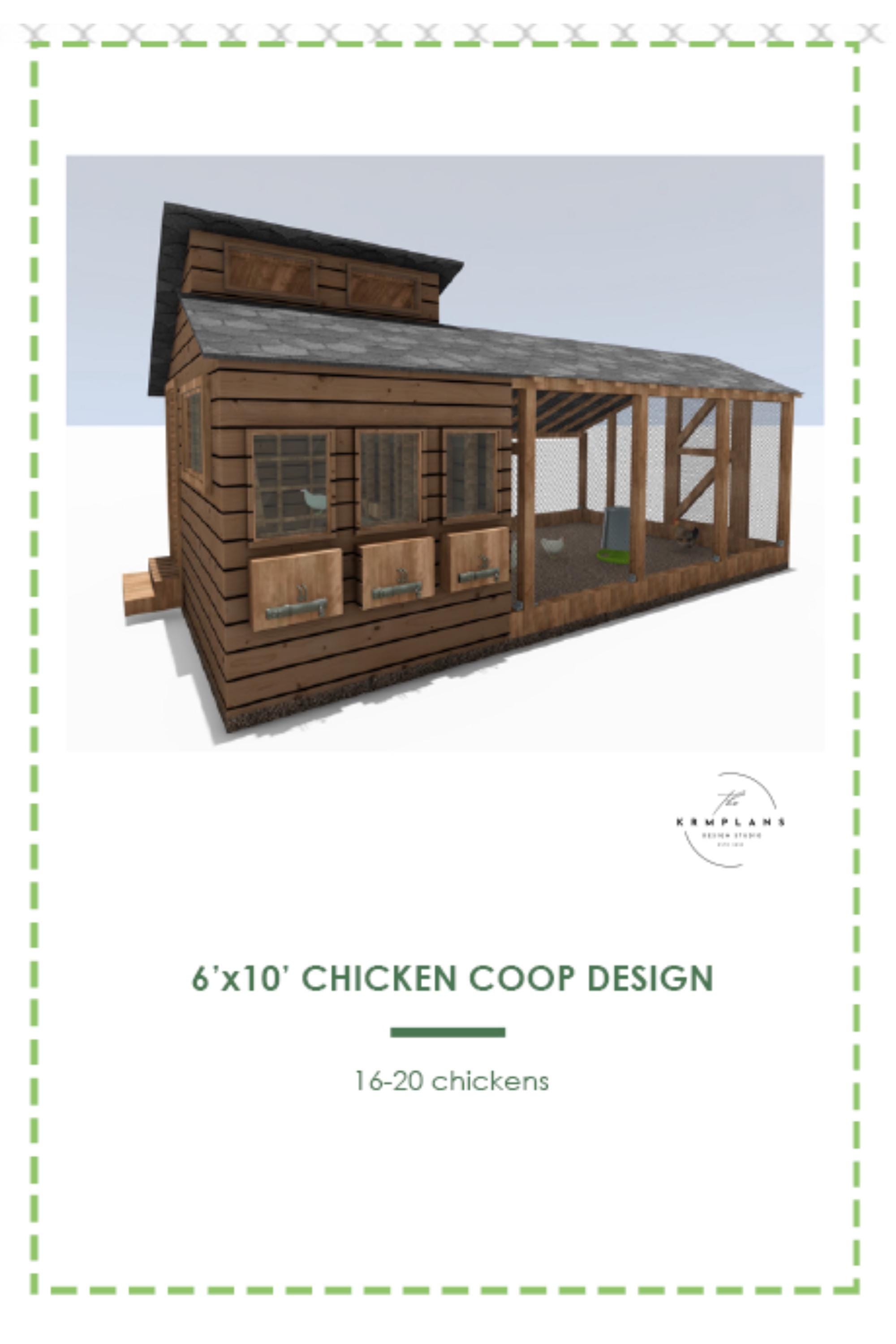 Modern Chicken Coop Plans 16-20 Chickens DIY Woodworking Plans PDF ...