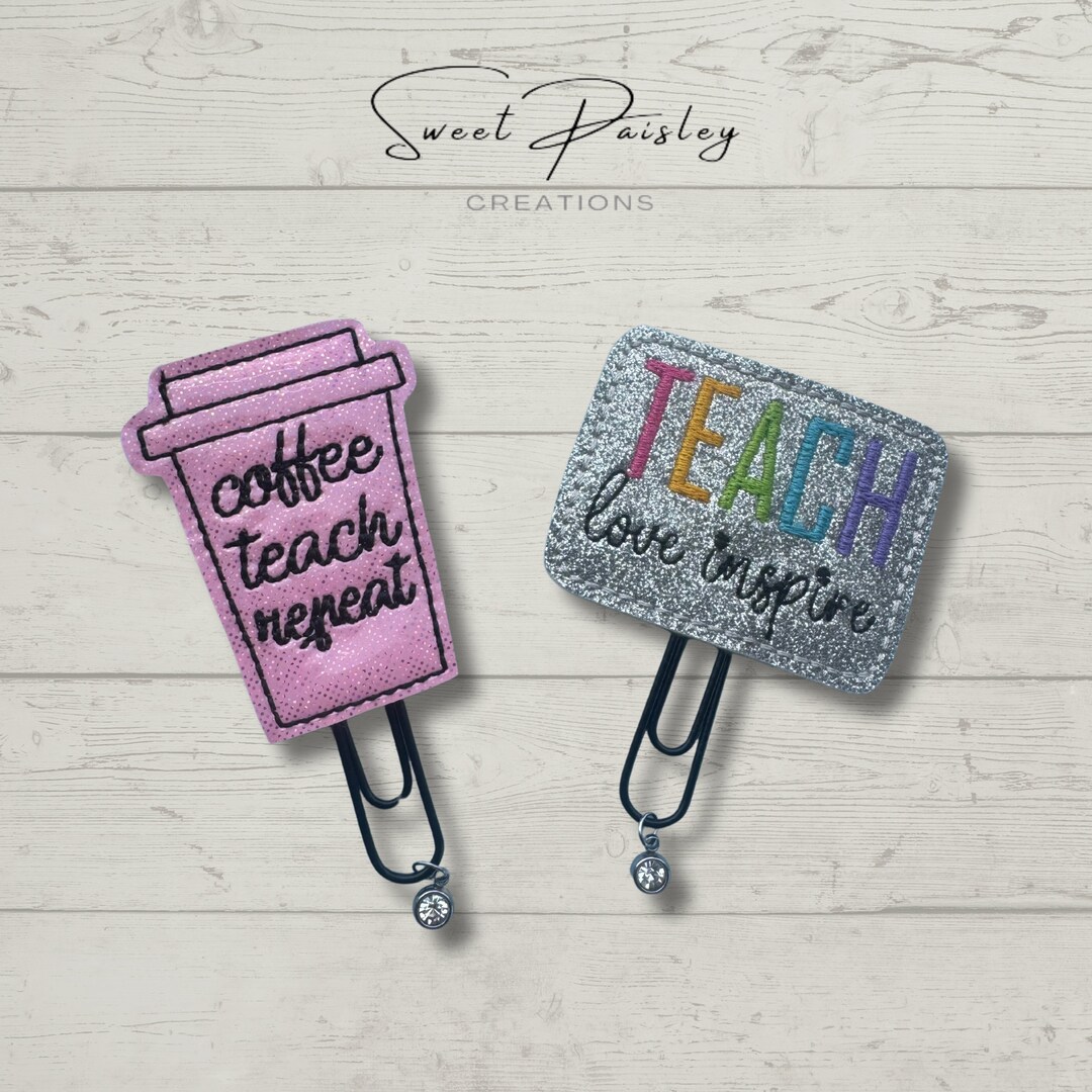Teacher & Coffee Paper Clip Set | Teaching Themed Planner Clips ...