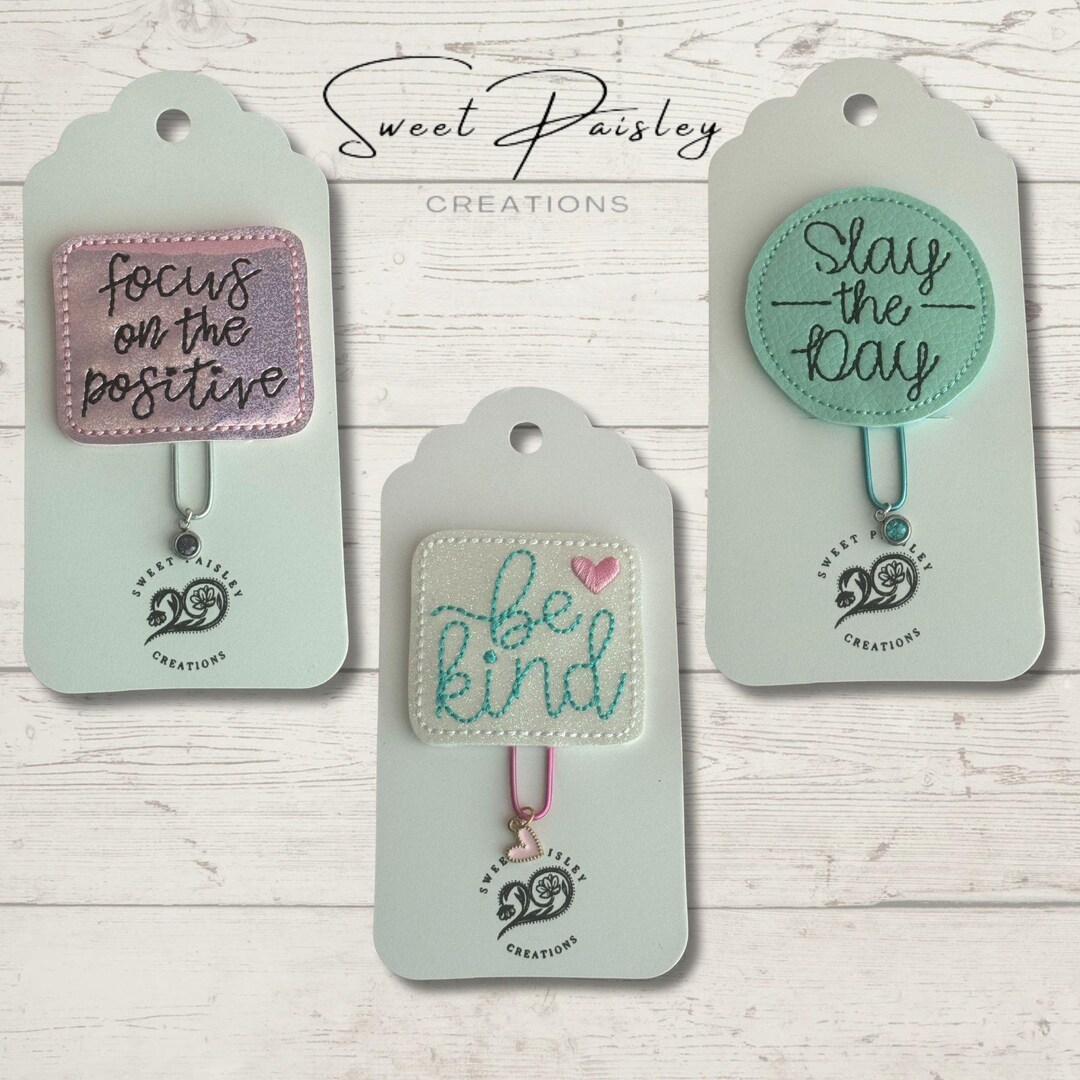 Positive Affirmation Paper Clips | Custom Planner Clips | Feltie ...