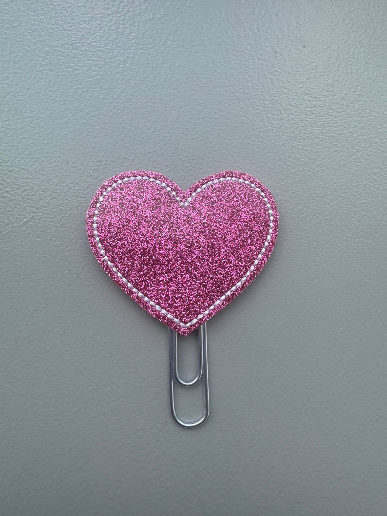 Pink Heart Paper Clip Set Love and Hearts Themed Planner Clips Feltie ...