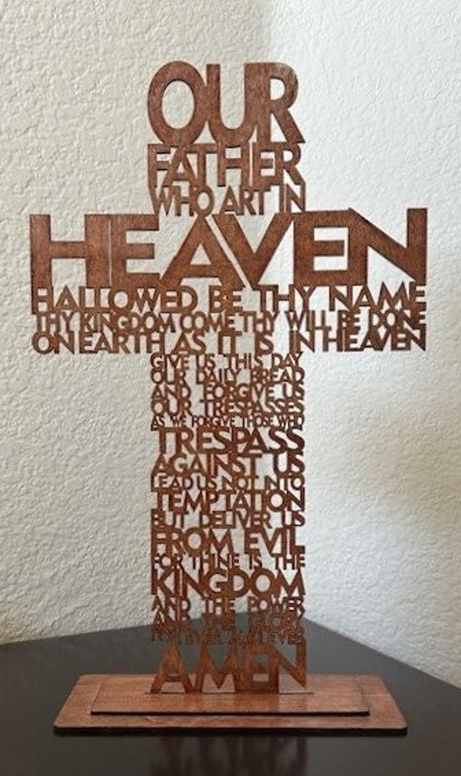 Our Father Cross, Laser Cut - Etsy