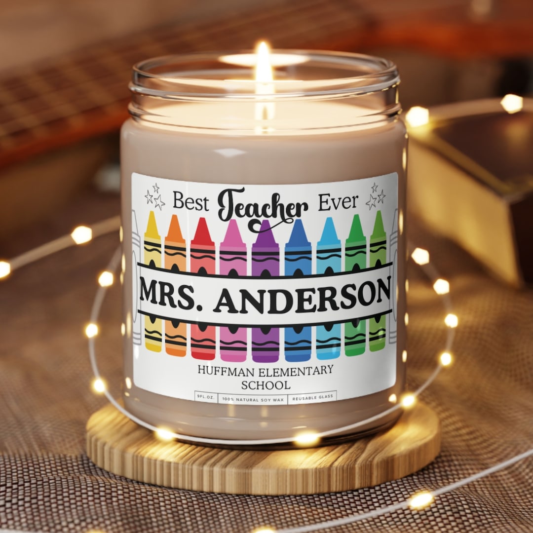 Custom Teacher Appreciation Candle Personalized Gift for Teachers ...