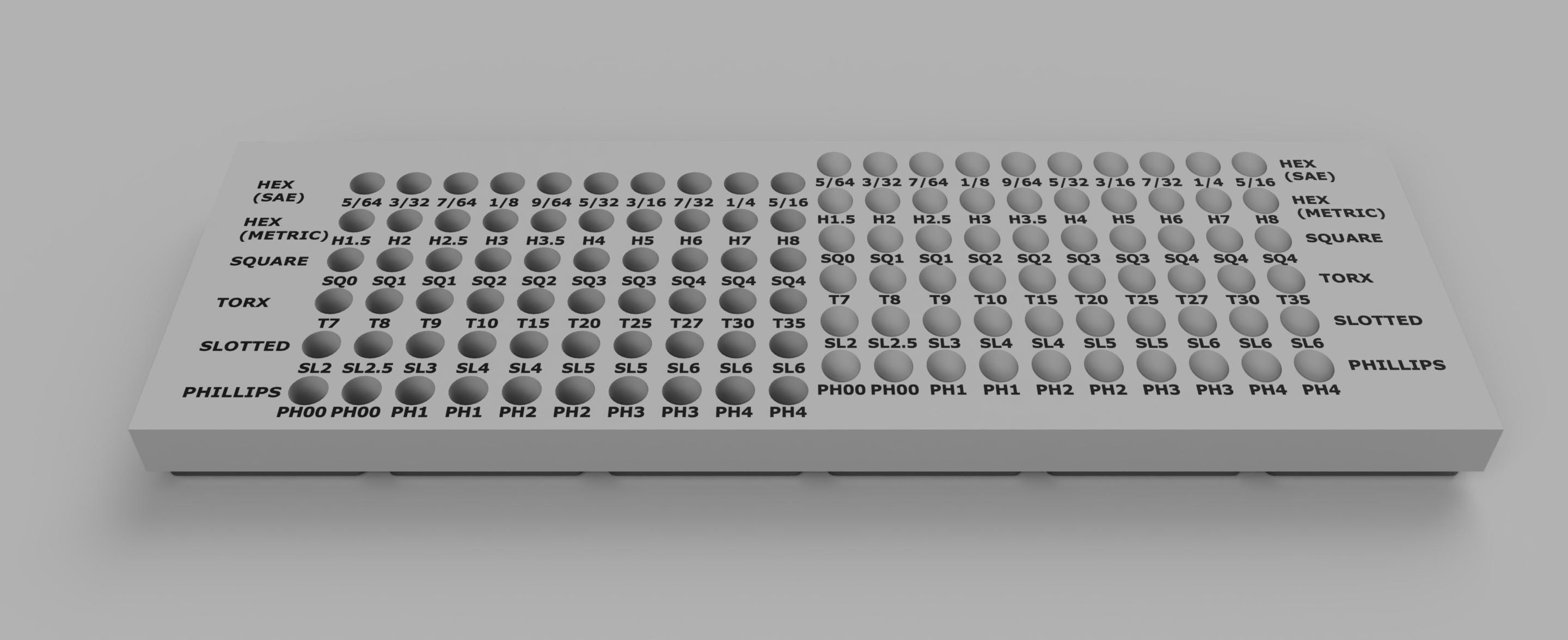 Gridfinity 120pc Toolbox Driver Bit Organizer - STL and 3MF Digital ...
