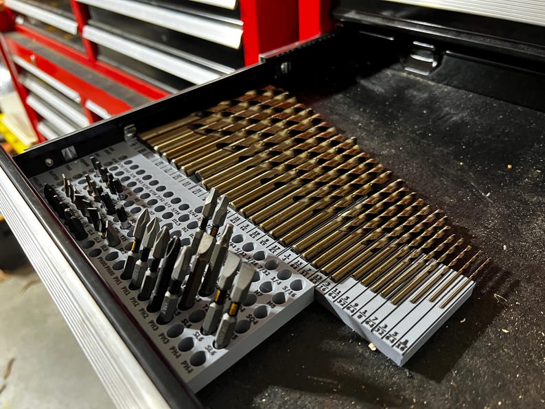3D Printed Drill Bit Organizer: 29 Bit Capacity Toolbox Storage - Etsy