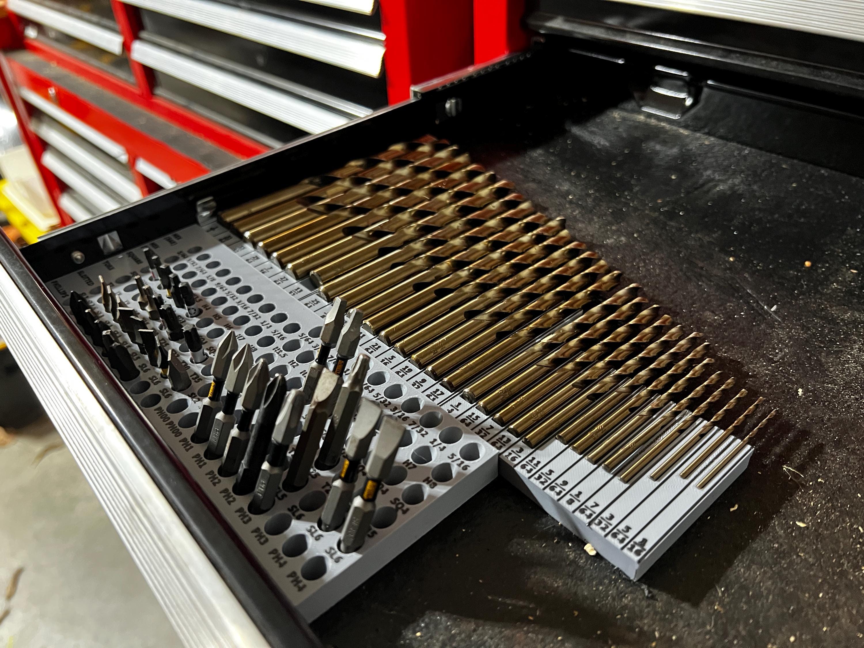 3D Printed Drill Bit Organizer: 29 Bit Capacity Toolbox Storage - Etsy