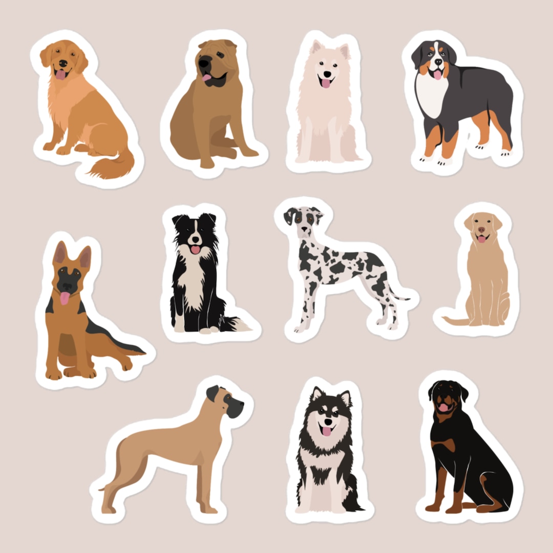 Kids' Dog Large Breed Sticker Sheet 11 Adorable Dog Stickers 5.5 X 5.5 ...