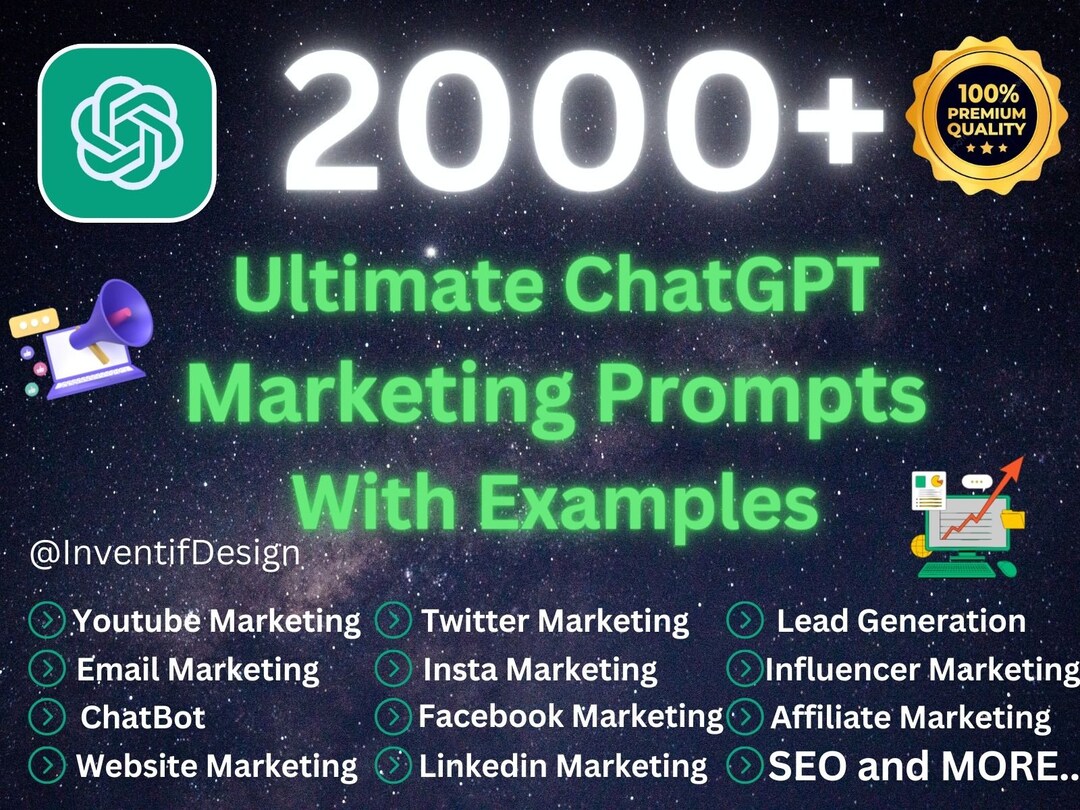 2000+ Chatgpt Prompts for Marketing | AI Prompts | Youtube Prompts ...