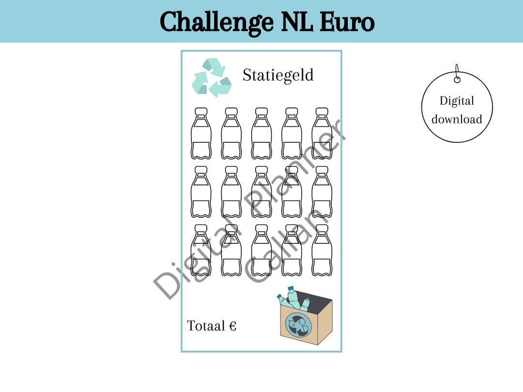 Deposit Challenges for Cash Stuffing, Saving Euros, Savings Goals ...