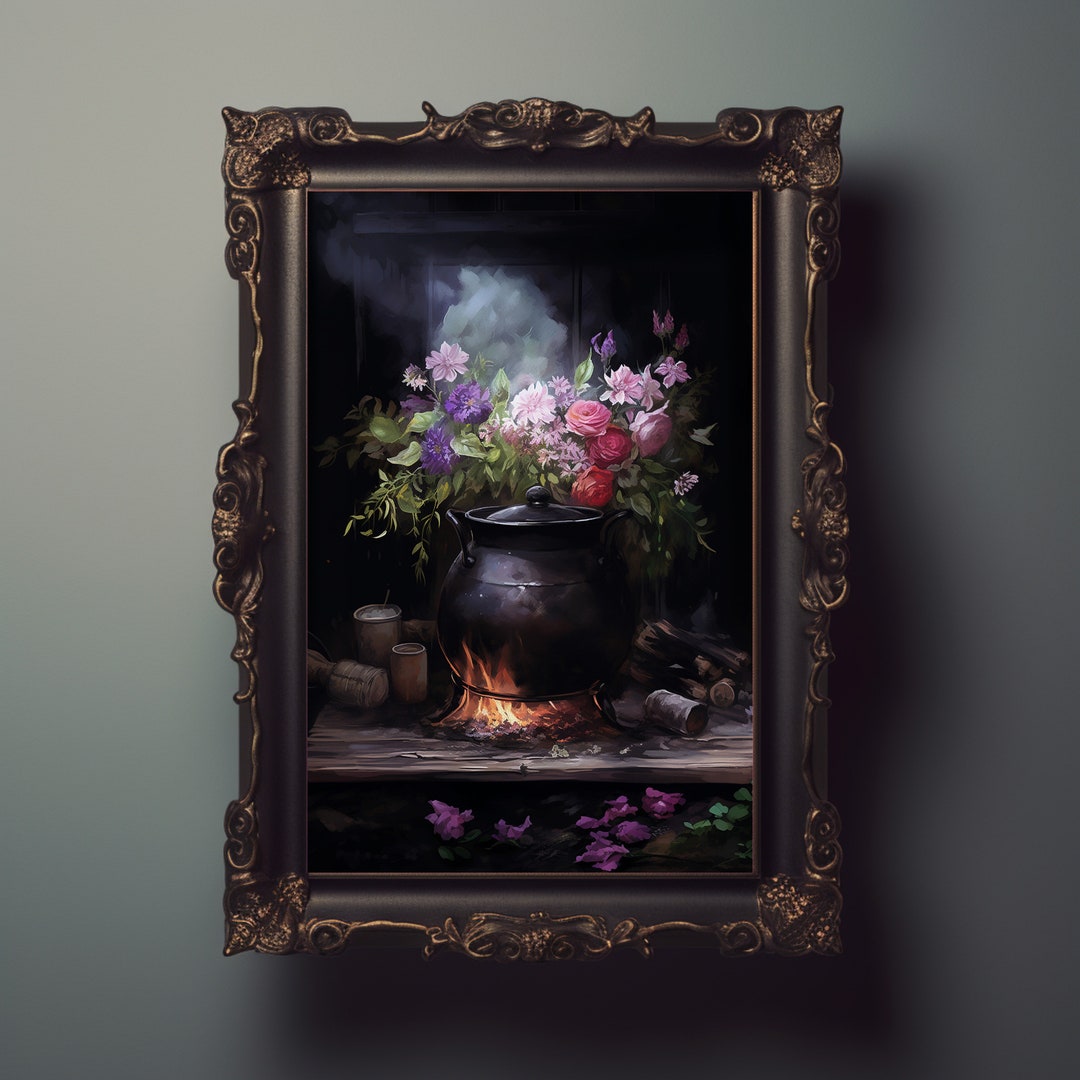 Cauldron Dark Cottagecore Printable Wall Art/ Commercial License Use ...