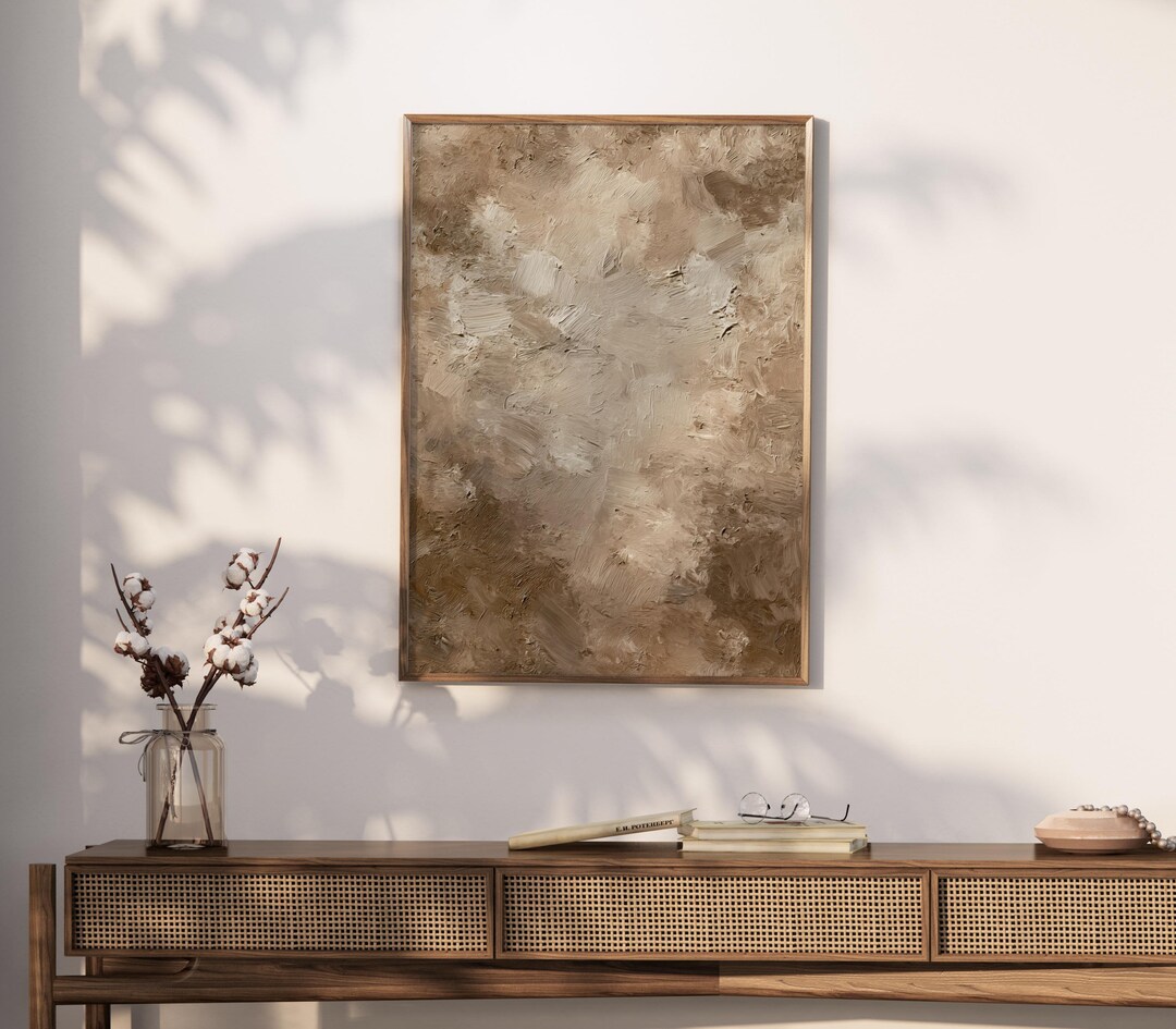 Abstract Brown Texture Art Print, Brown Modern Organic Print, Brown Tan ...