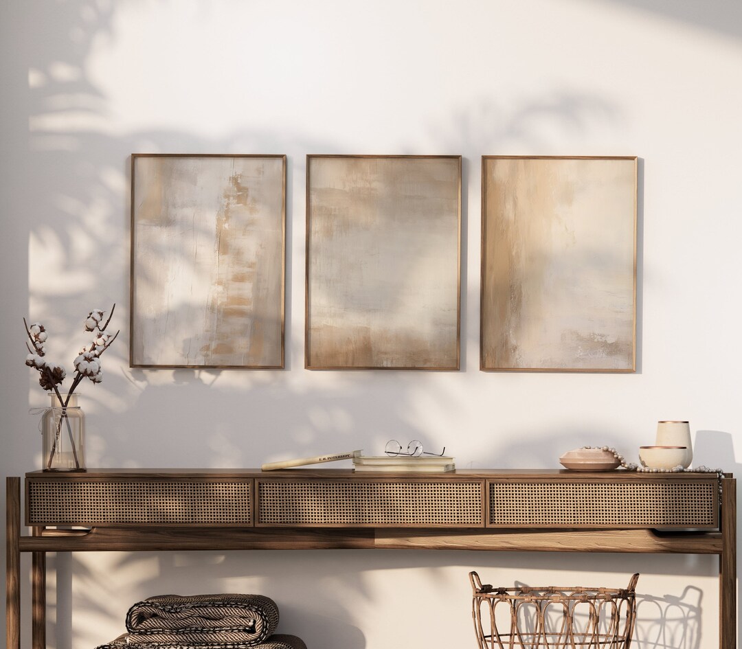 Minimalist Neutral Earthy Wall Art, Set of 3 Earth Tone Gallery Set ...