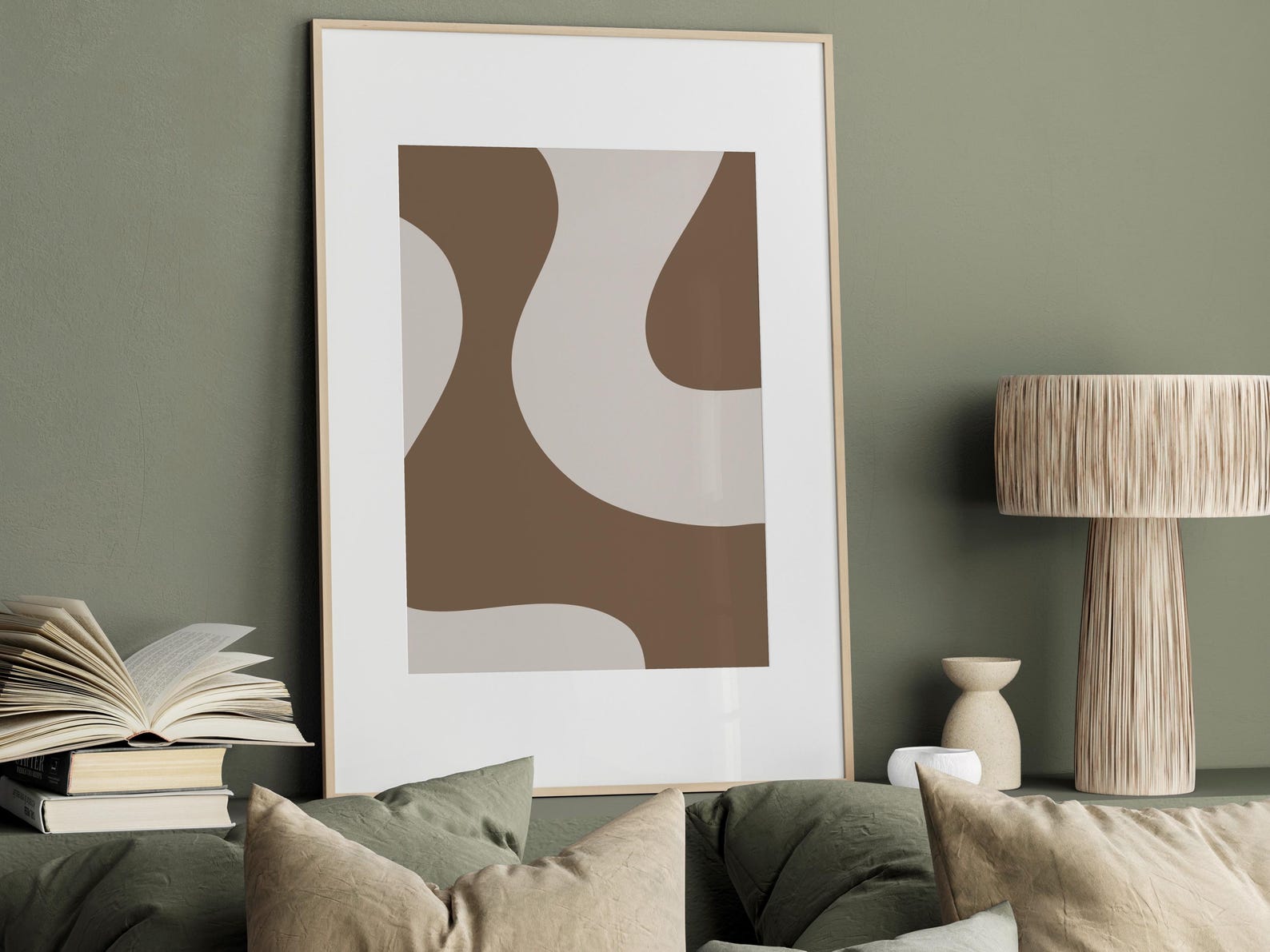 Dark Brown Squiggle Wall Art Print, Wavy Lines Printable, Groovy Poster ...