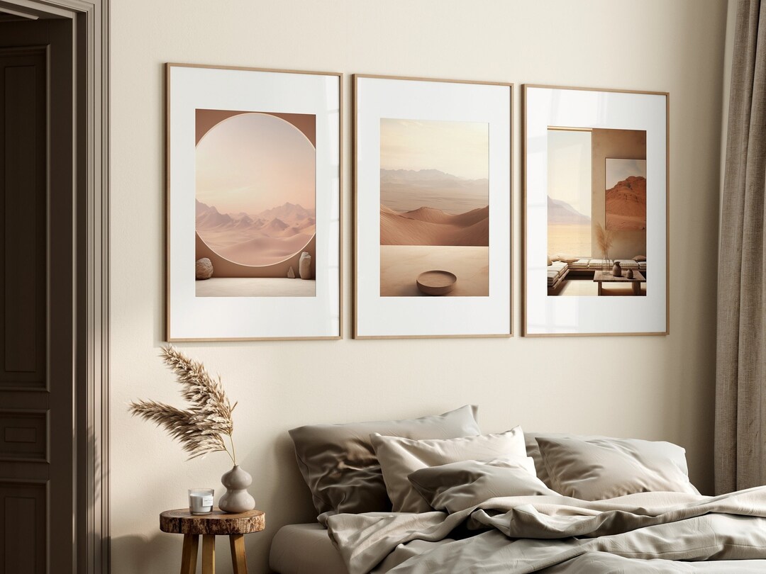 Set of 3 Desert Prints Desert Landscape Neutral Boho Decor - Etsy