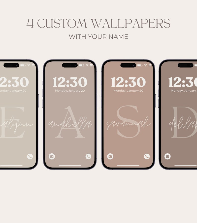 Custom Name iPhone Wallpaper, Personalized Phone Homescreen ...