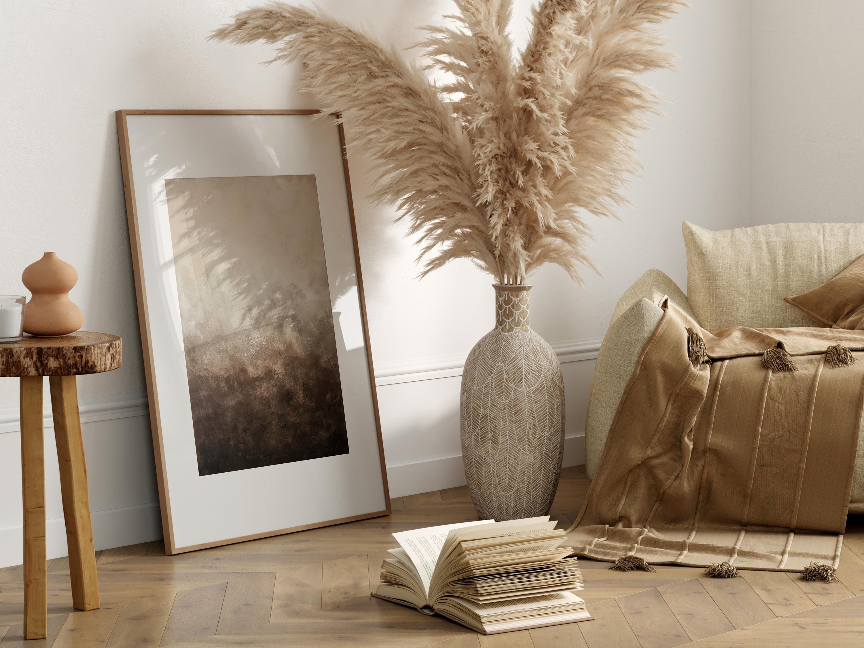 Earthy Brown Texture Wall Art Set of 3, Moody Brush Strokes Wall Art ...