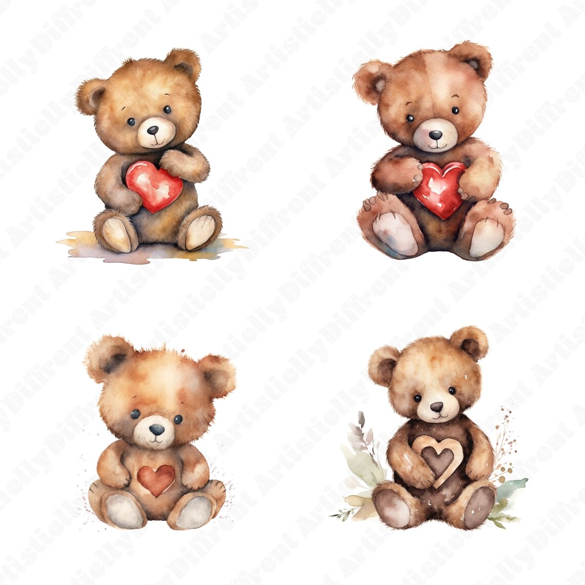Teddy Bears | Brown Teddy Bear Clipart | JPG | Instant Download ...
