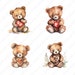 Teddy Bears Brown Teddy Bear Clipart JPG Instant Download Commercial ...
