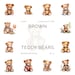 Teddy Bears | Brown Teddy Bear Clipart | JPG | Instant Download ...