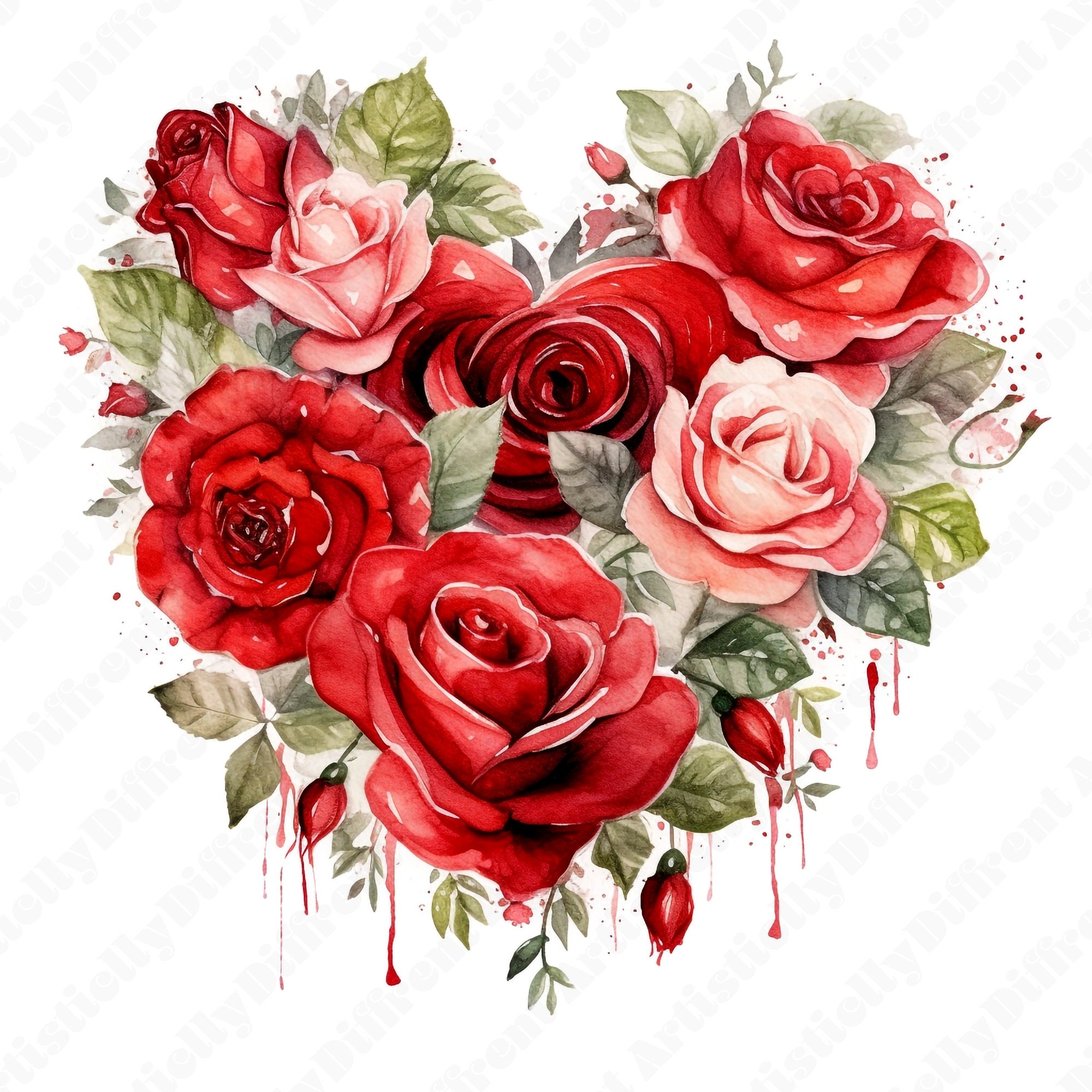 Red Roses | Red Roses Clipart | JPG | Instant Download | Commercial Use ...