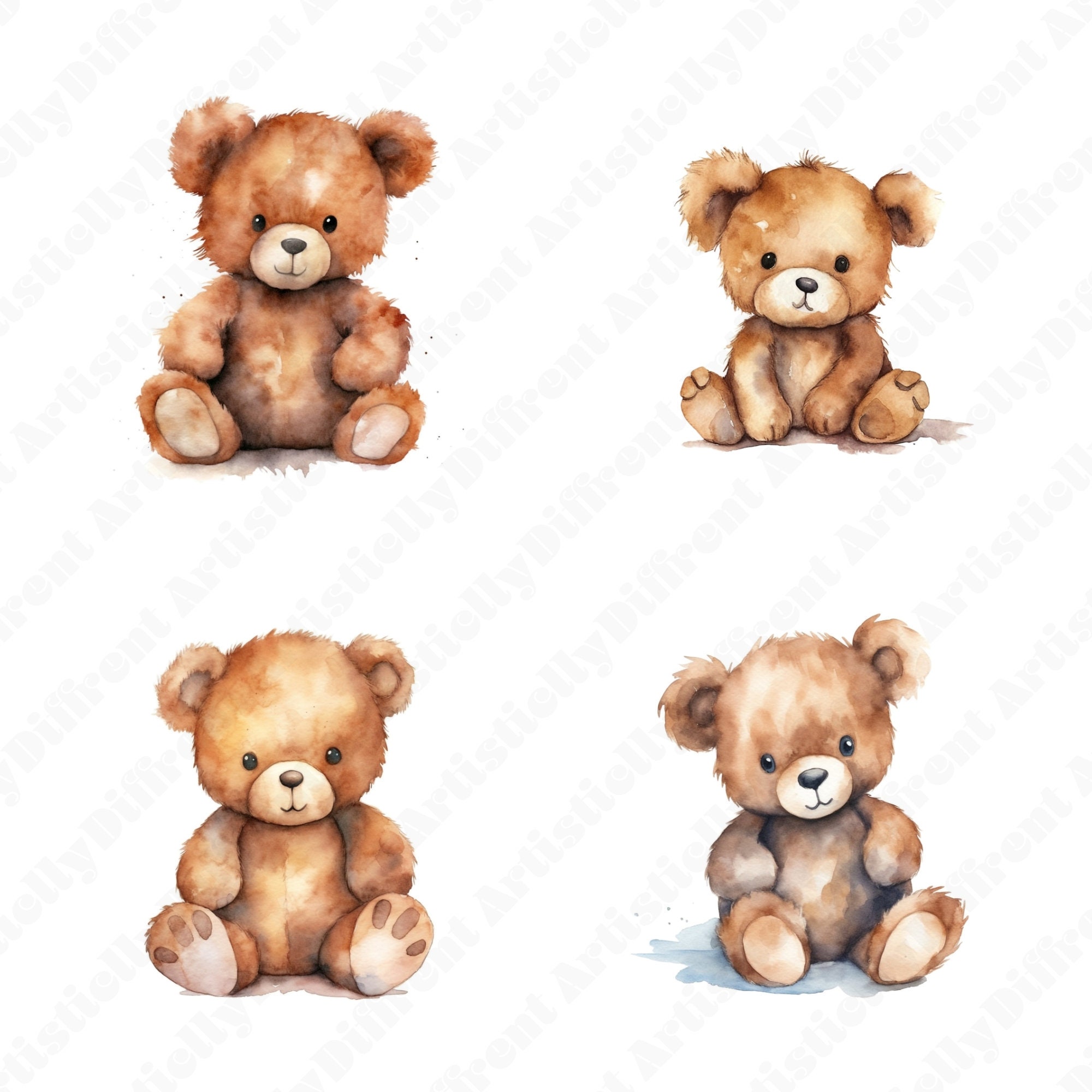 Teddy Bears | Brown Teddy Bear Clipart | JPG | Instant Download ...