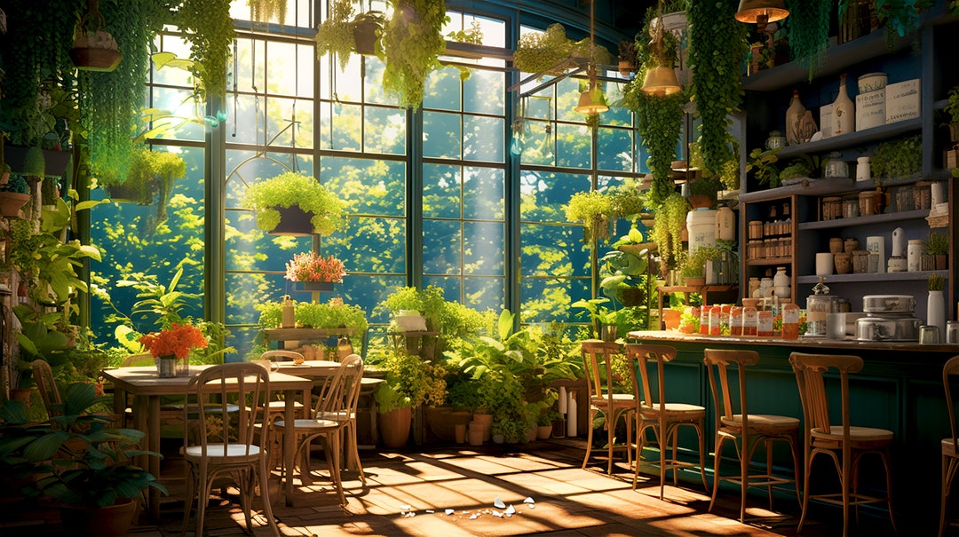 Vtuber Animation Backdrops: Warm Lofi Café, Tranquil Greenhouse ...