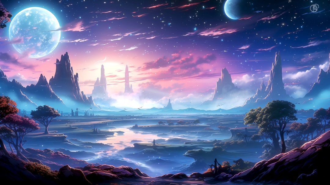 Starry Space Planet :seamless Vtuber & Streamer Looping Backdrop- High ...