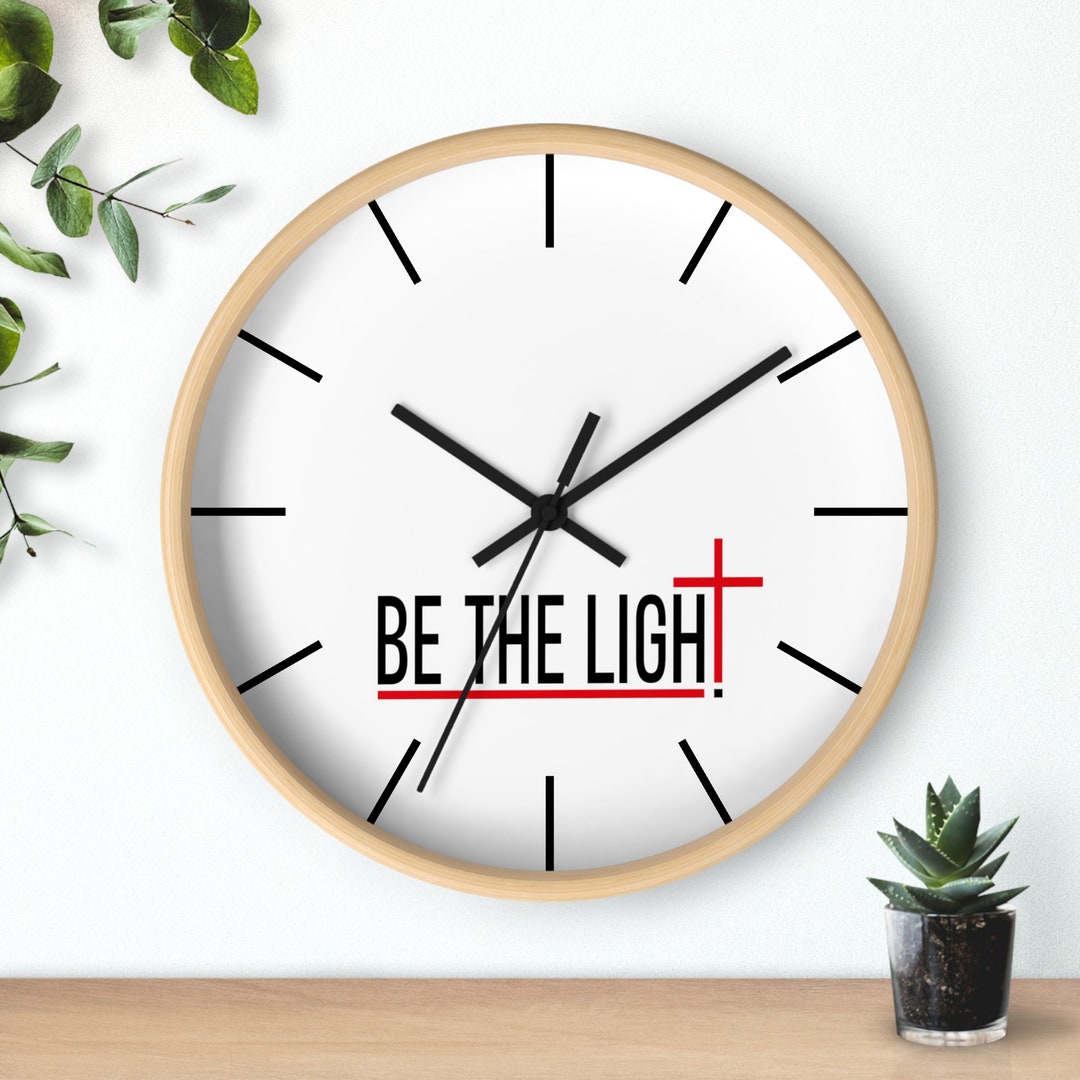 Wall Clock, Be the Light, Christian Wall Clock - Etsy