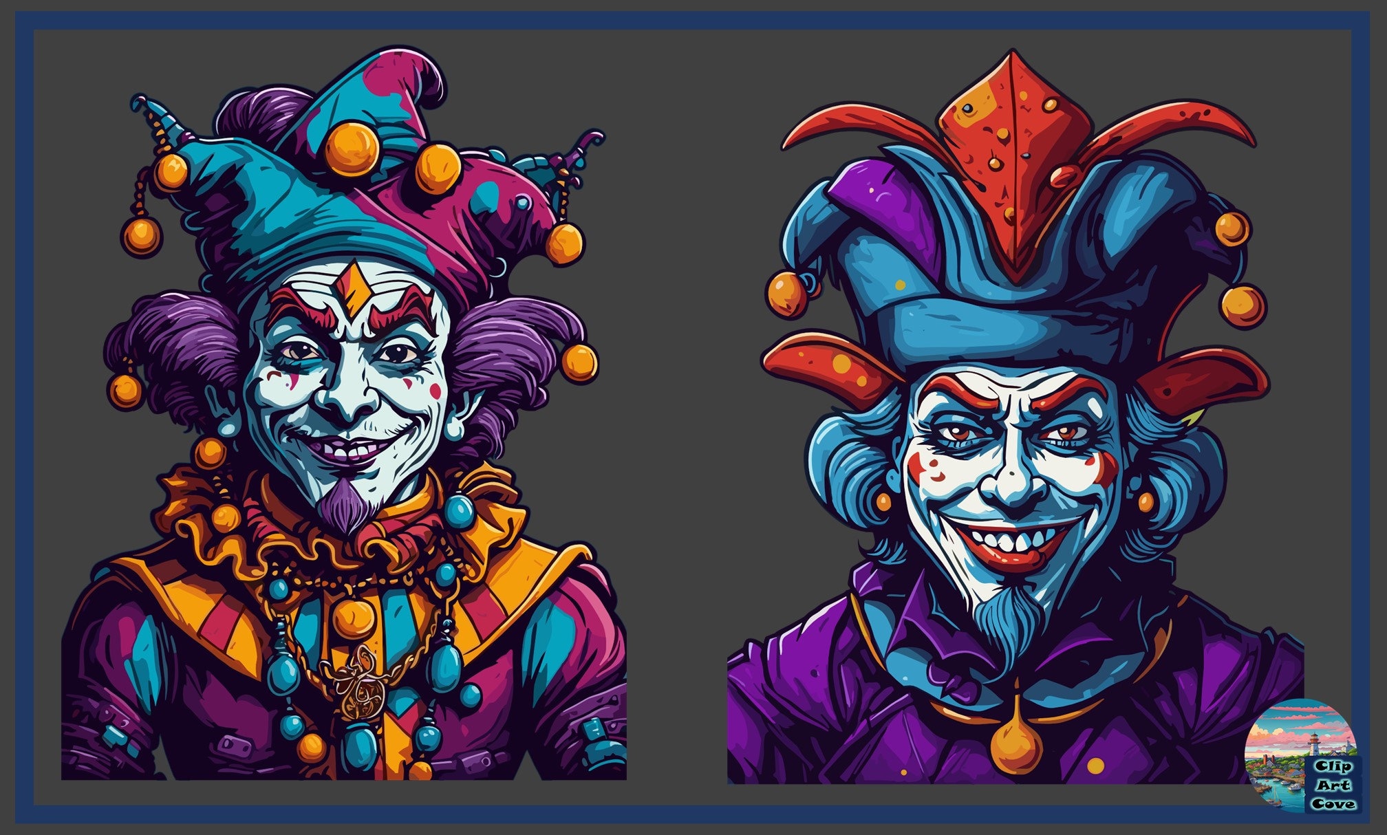 Dark Jester Vector Illustration Bundle - Etsy