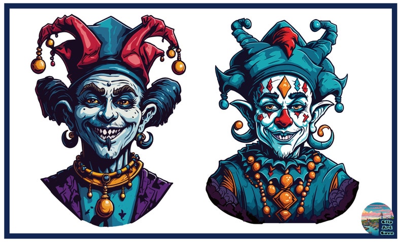 Dark Jester Vector Illustration Bundle - Etsy