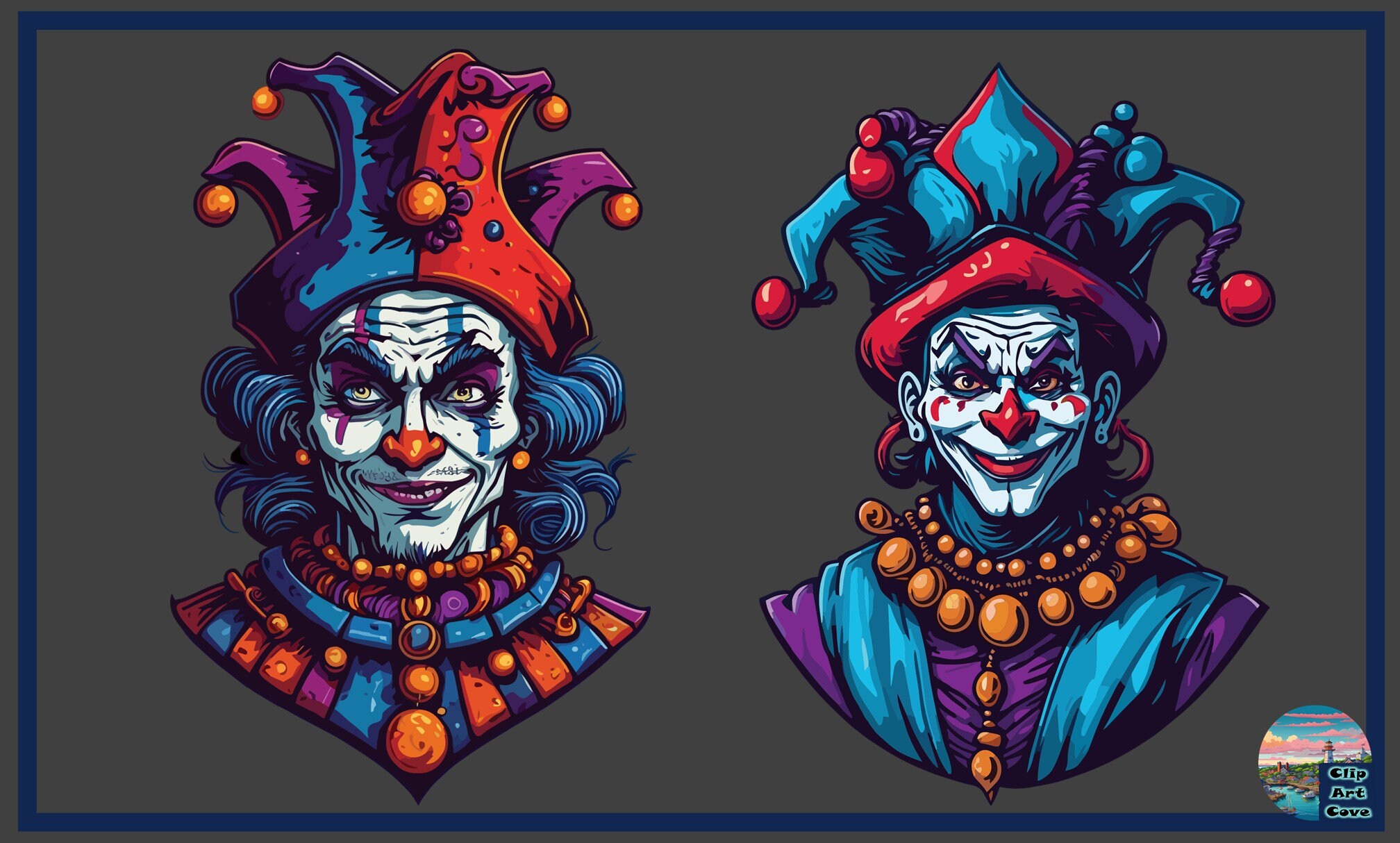 Dark Jester Vector Illustration Bundle - Etsy