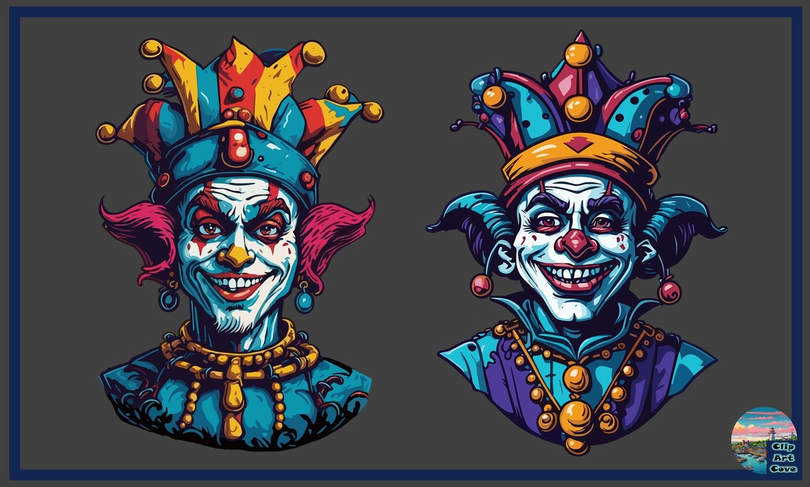 Dark Jester Vector Illustration Bundle - Etsy