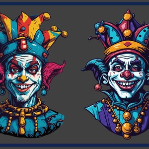 Dark Jester Vector Illustration Bundle - Etsy