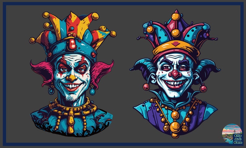 Dark Jester Vector Illustration Bundle - Etsy