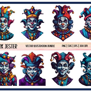 Dark Jester Vector Illustration Bundle - Etsy