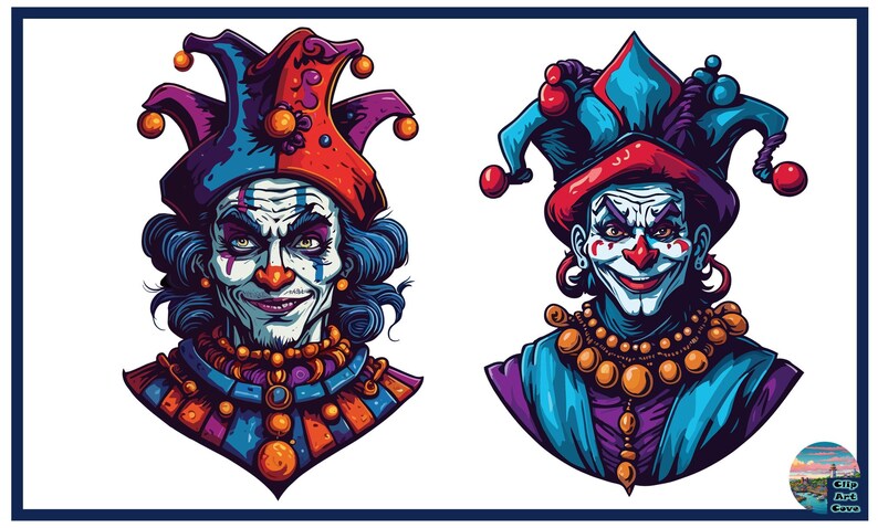 Dark Jester Vector Illustration Bundle - Etsy