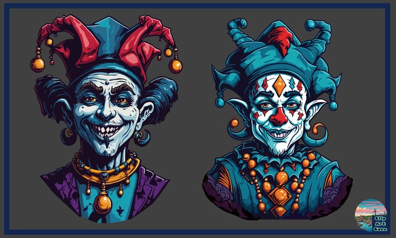 Dark Jester Vector Illustration Bundle - Etsy