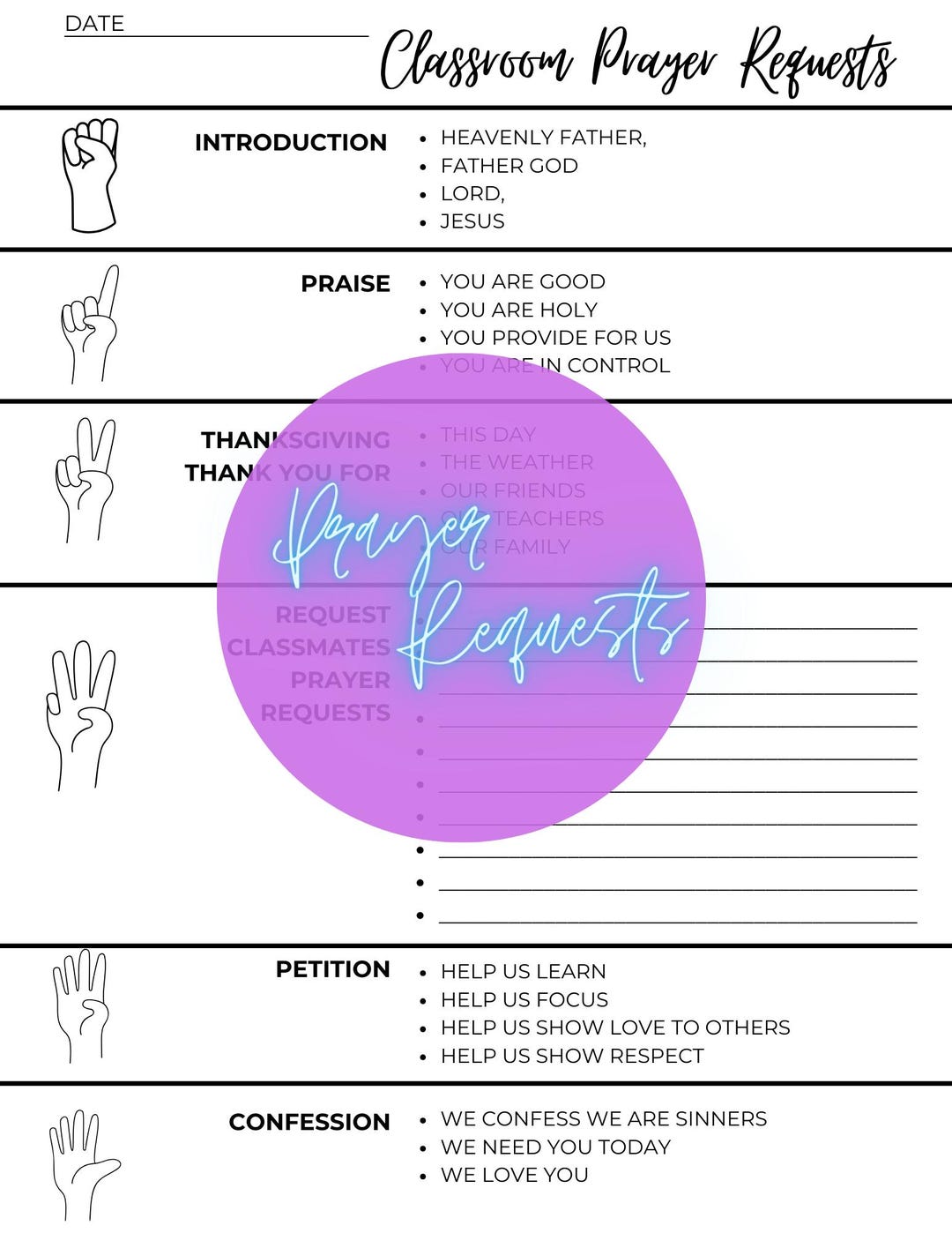 Classroom Prayer Requests - Etsy