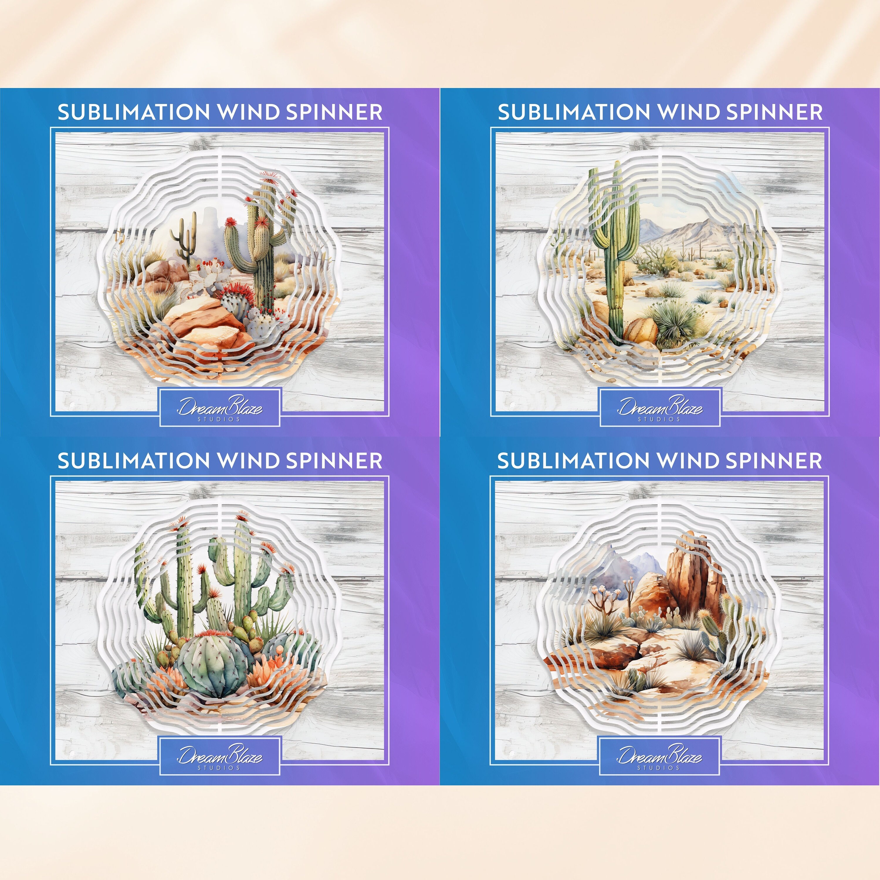 Desert Wind Spinner PNG Sublimation Designs Bundle Watercolor - Etsy