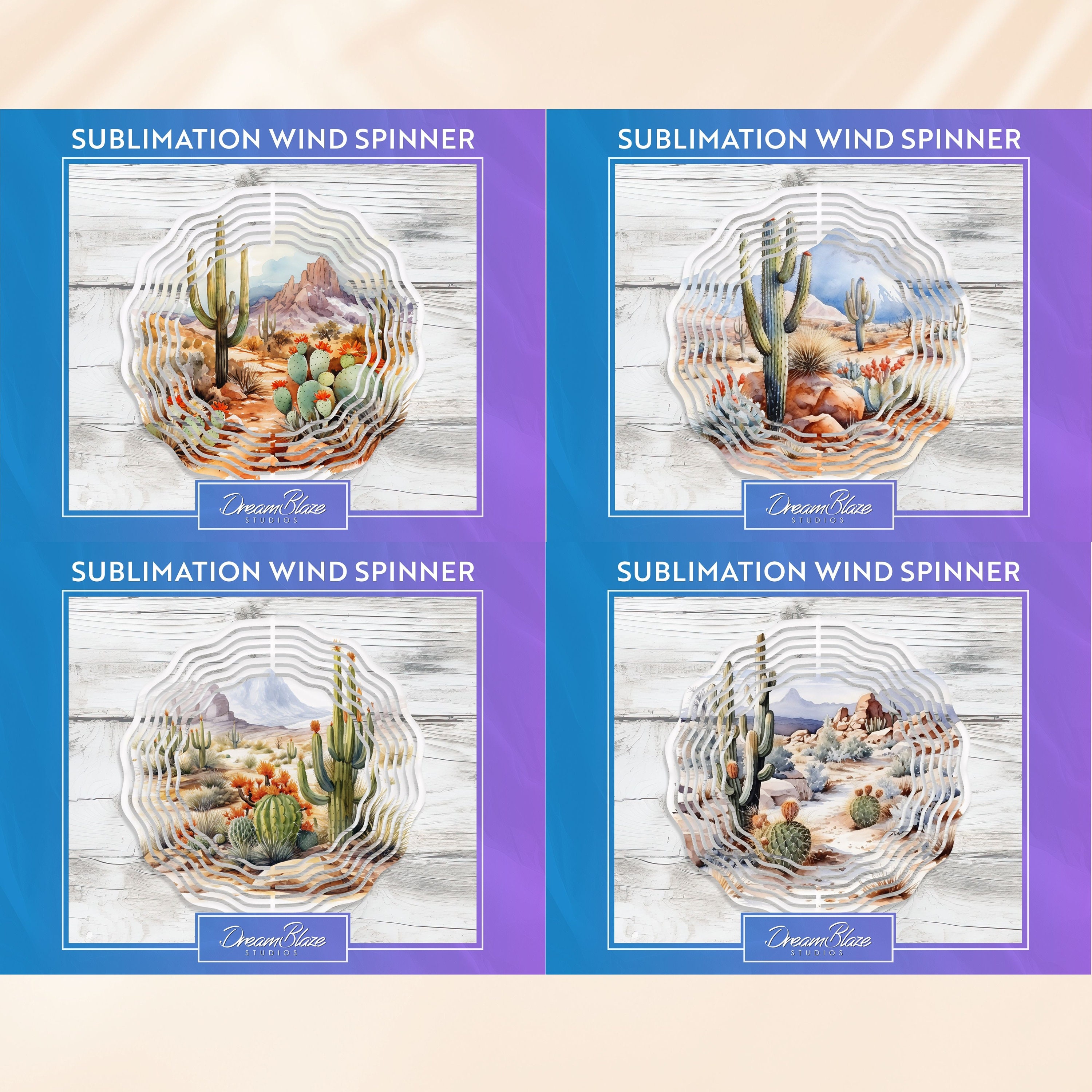Desert Wind Spinner PNG Sublimation Designs Bundle Watercolor - Etsy