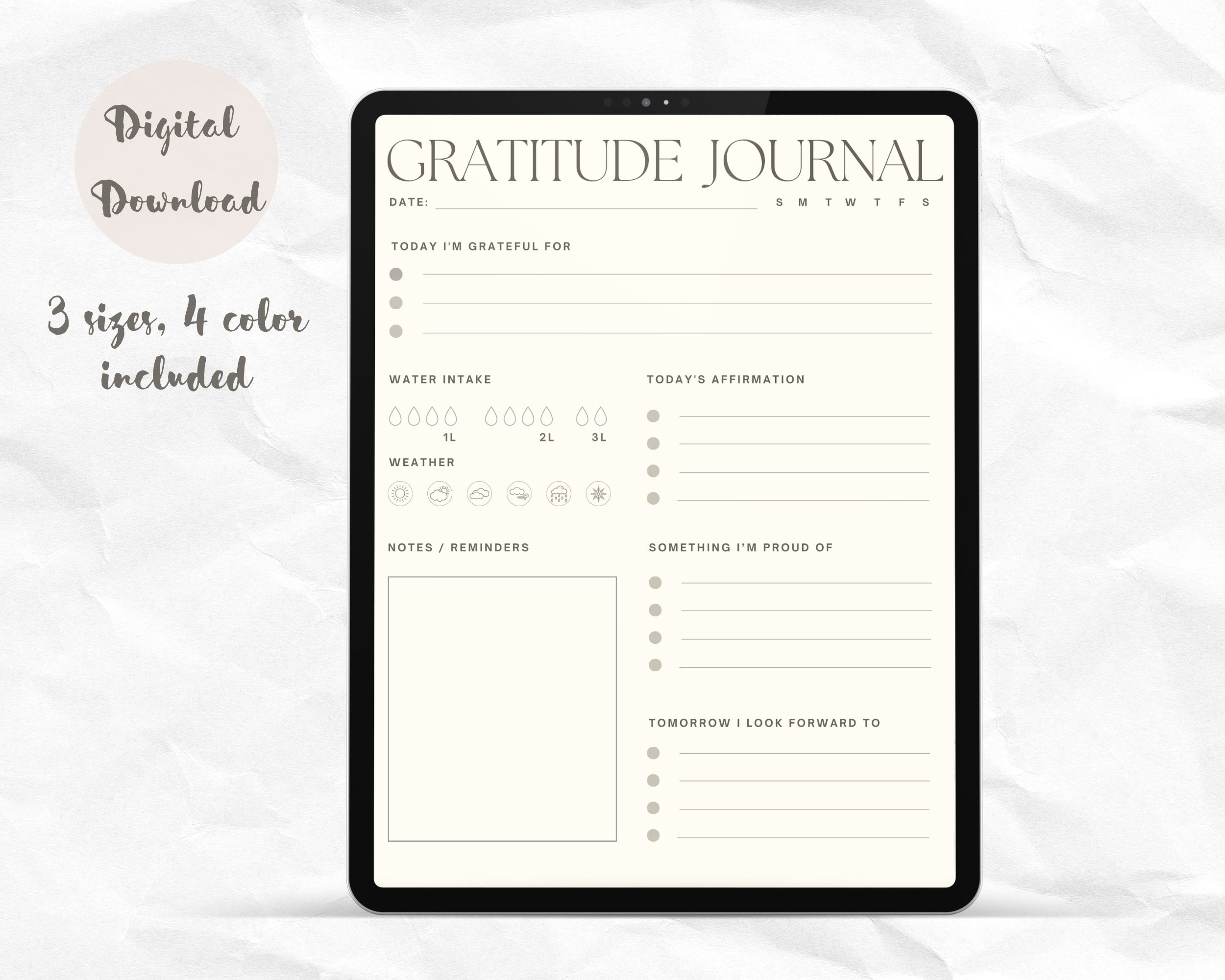 Printable Gratitude Journal Daily Gratitude Pages Daily - Etsy