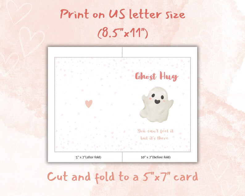 Printable Ghost Hug Get Well Card: Pastel Supportive Card (PDF) - Etsy