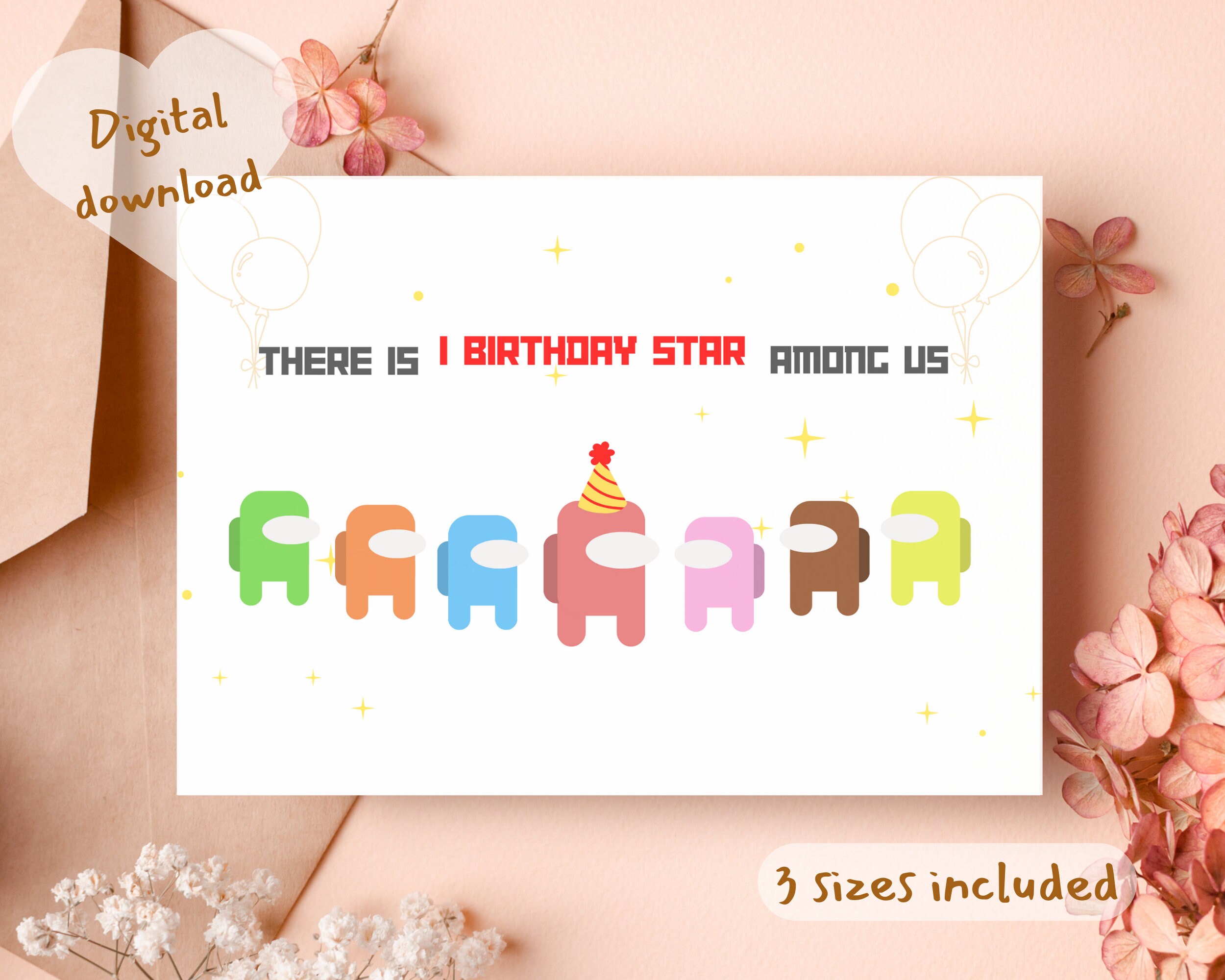 Printable Among Us Funny Happy Birthday Cardbirthday Digital - Etsy