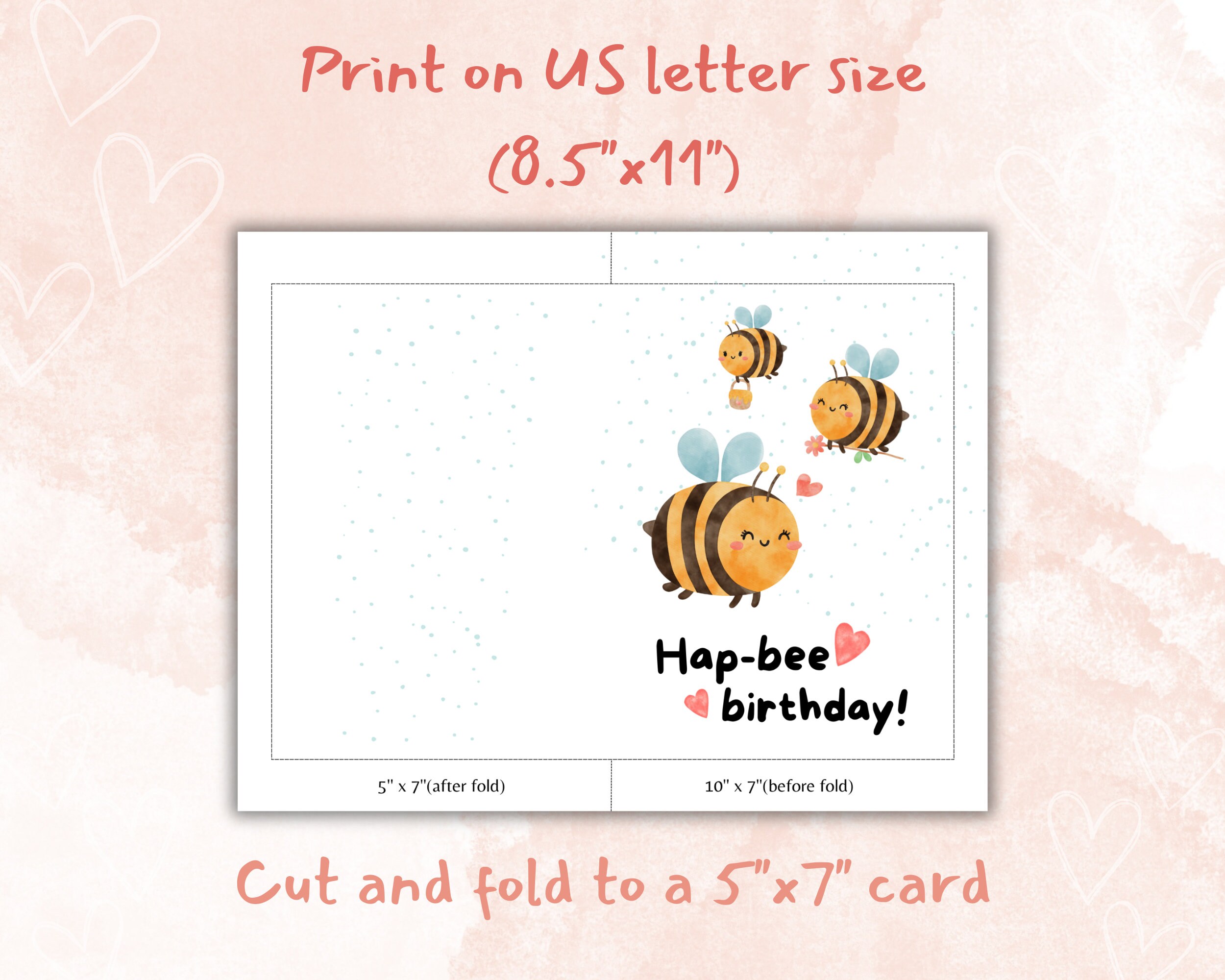 Printable Cute Hap-bee Birthday Card,birthday Digital Card,aesthetic ...