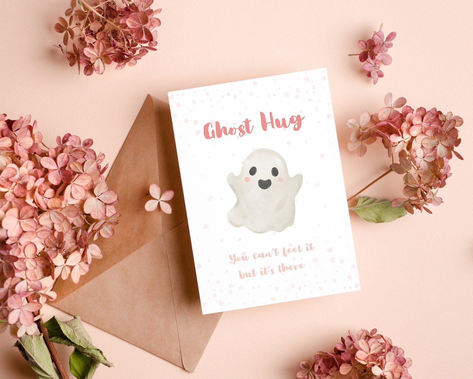 Printable Ghost Hug Get Well Card: Pastel Supportive Card (PDF) - Etsy