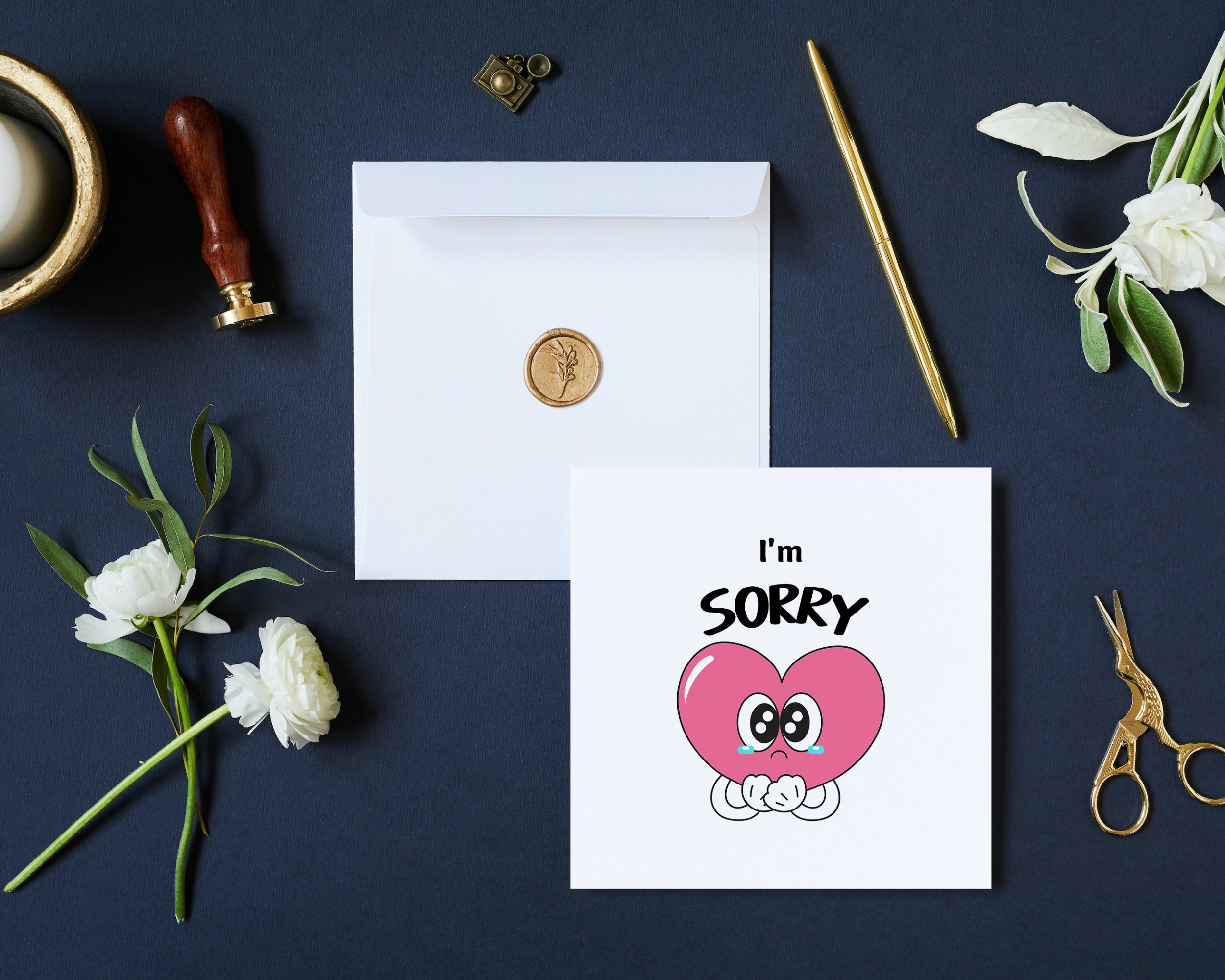 I'm Sorry Card, Printable Sincere Apology Card, Sad Cute Feeling Guilty ...