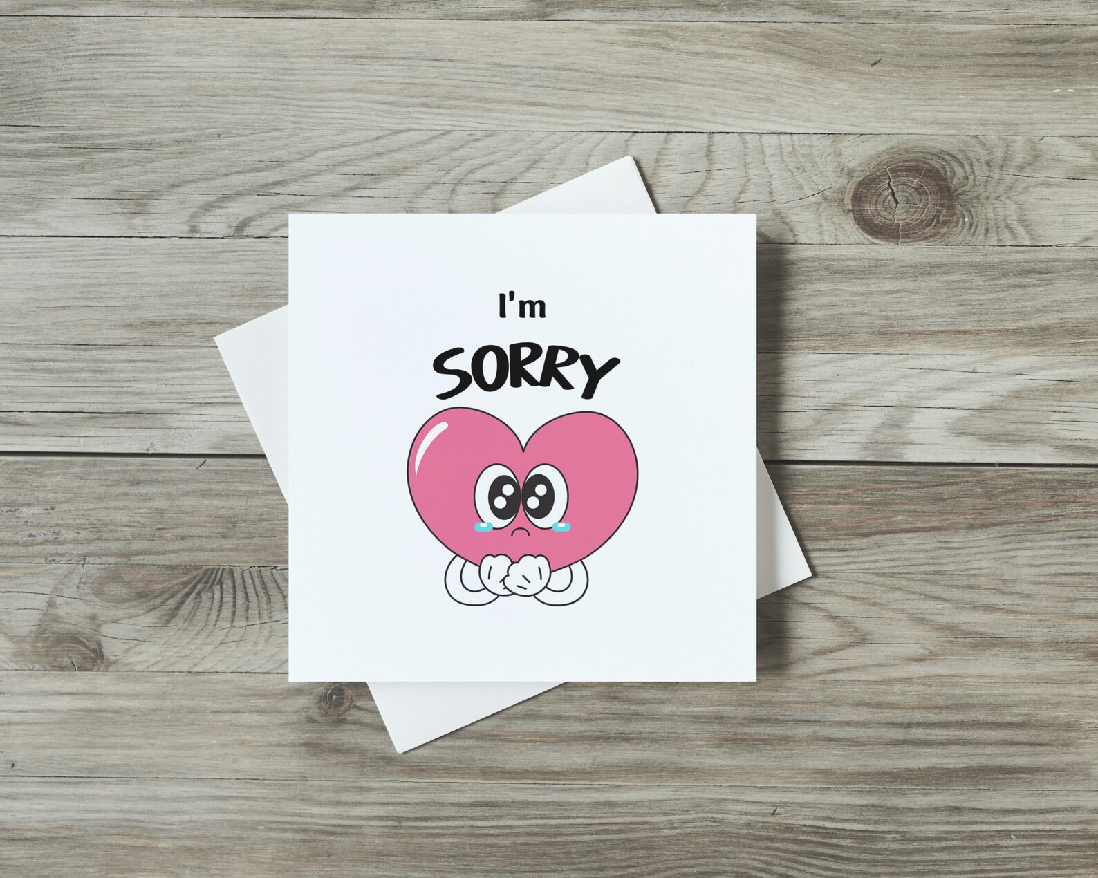 I'm Sorry Card, Printable Sincere Apology Card, Sad Cute Feeling Guilty ...