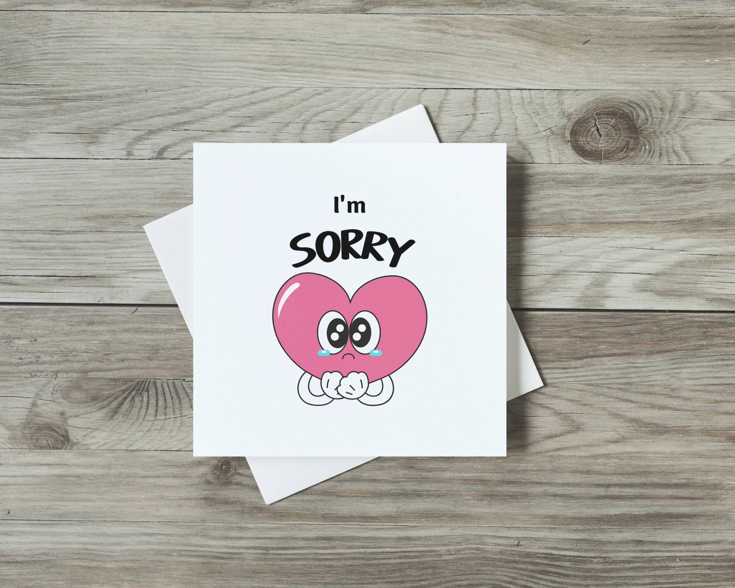 I'm Sorry Card, Printable Sincere Apology Card, Sad Cute Feeling Guilty ...